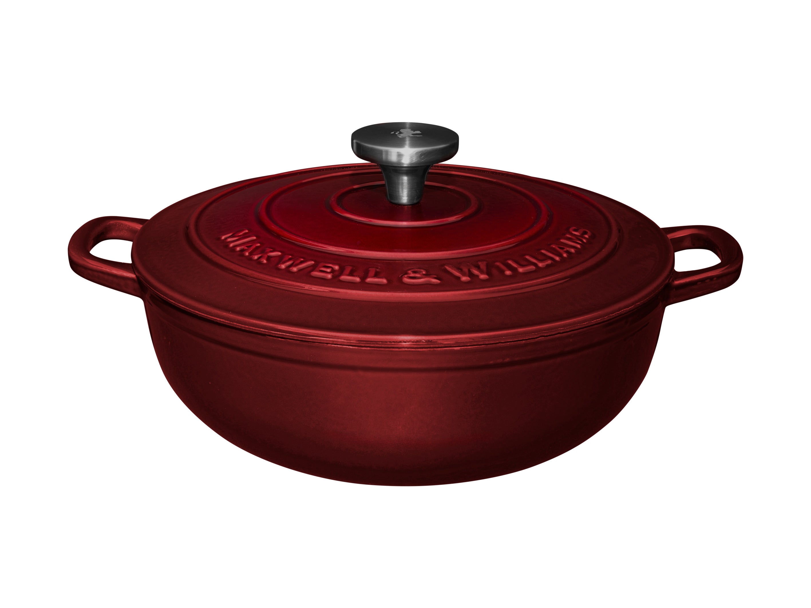 Maxwell & Williams Cast Iron Round Casserole 26cm/4L - Merlot